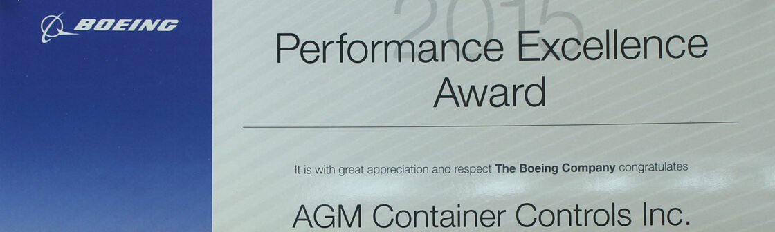 Boeing Performance Excellence Award - AGM Container Controls